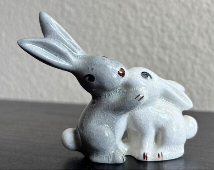 VTG Rare Wade England Kissing Bunnies Rabbits Porcelain Figurine ...