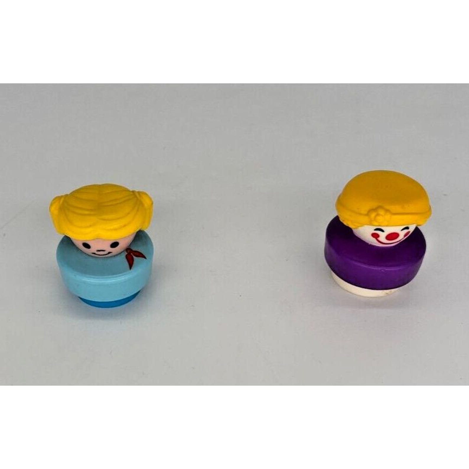1991 Fisher Price Little People Chunky Lot Purple Clown Blue Girl Train ...