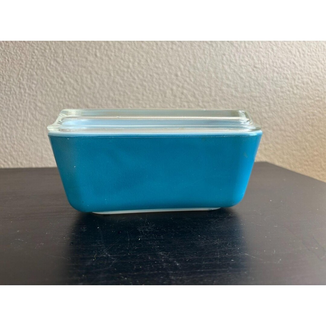 Vintage Pyrex 502 Blue Ovenware Refrigerator Dish With 502-C Ribbed Lid ...