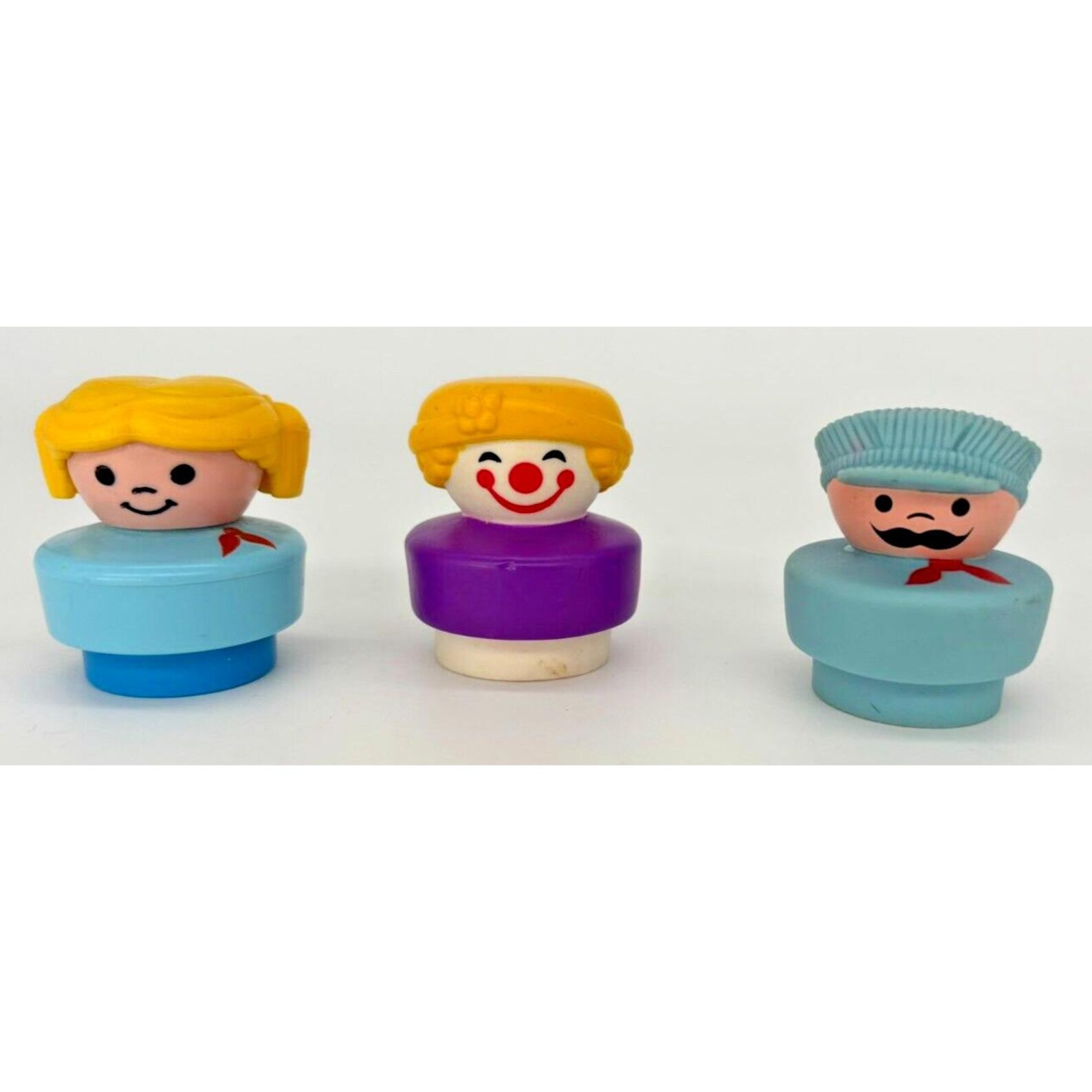 1991 Fisher Price Little People Chunky Lot Purple Clown Blue Girl Train ...