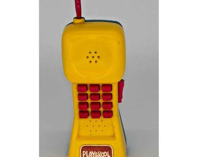 Vintage 1992 Playskool TALKING PHONE Pretend Portable Play Cordless ...