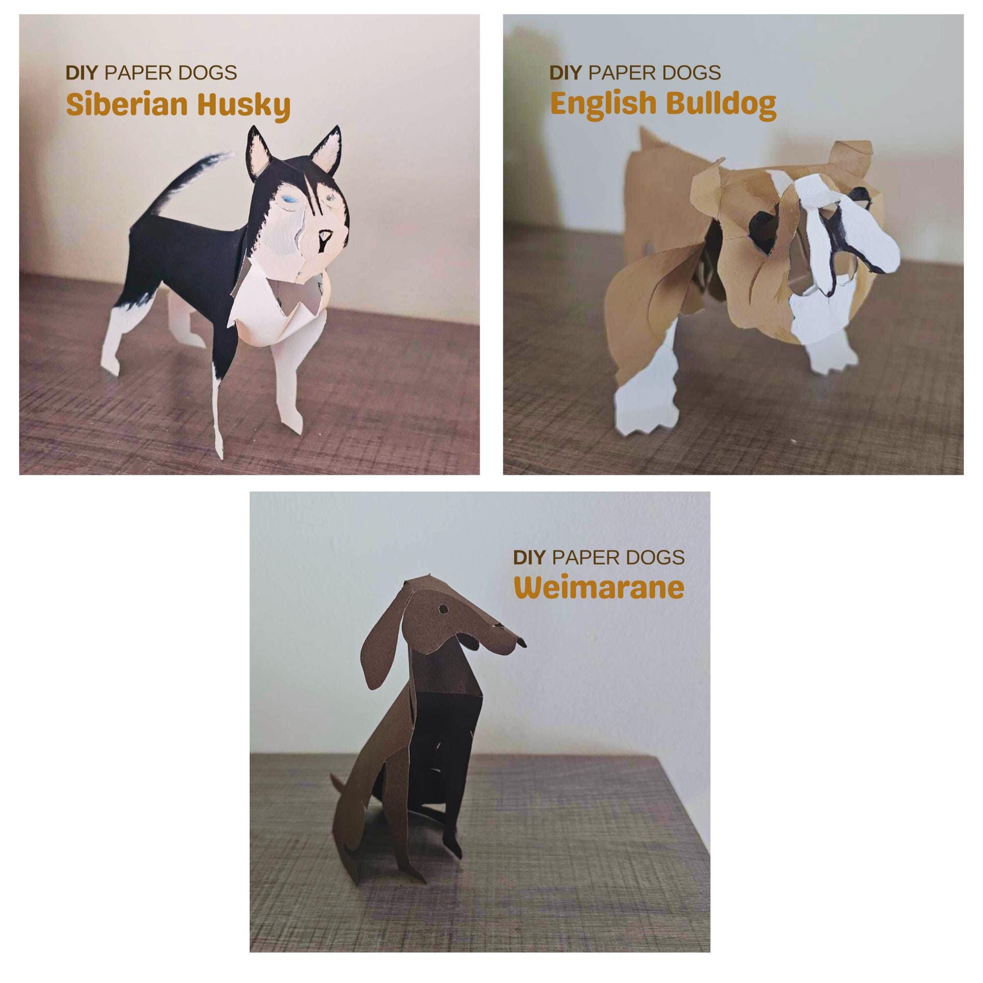 Papercraft Dogs Templates Origami 3D Dogs Instructions Craft Paper Dog ...