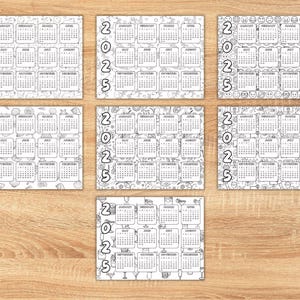 2025 Calendars With Fun Background Coloring Patterns Printable PDF File ...