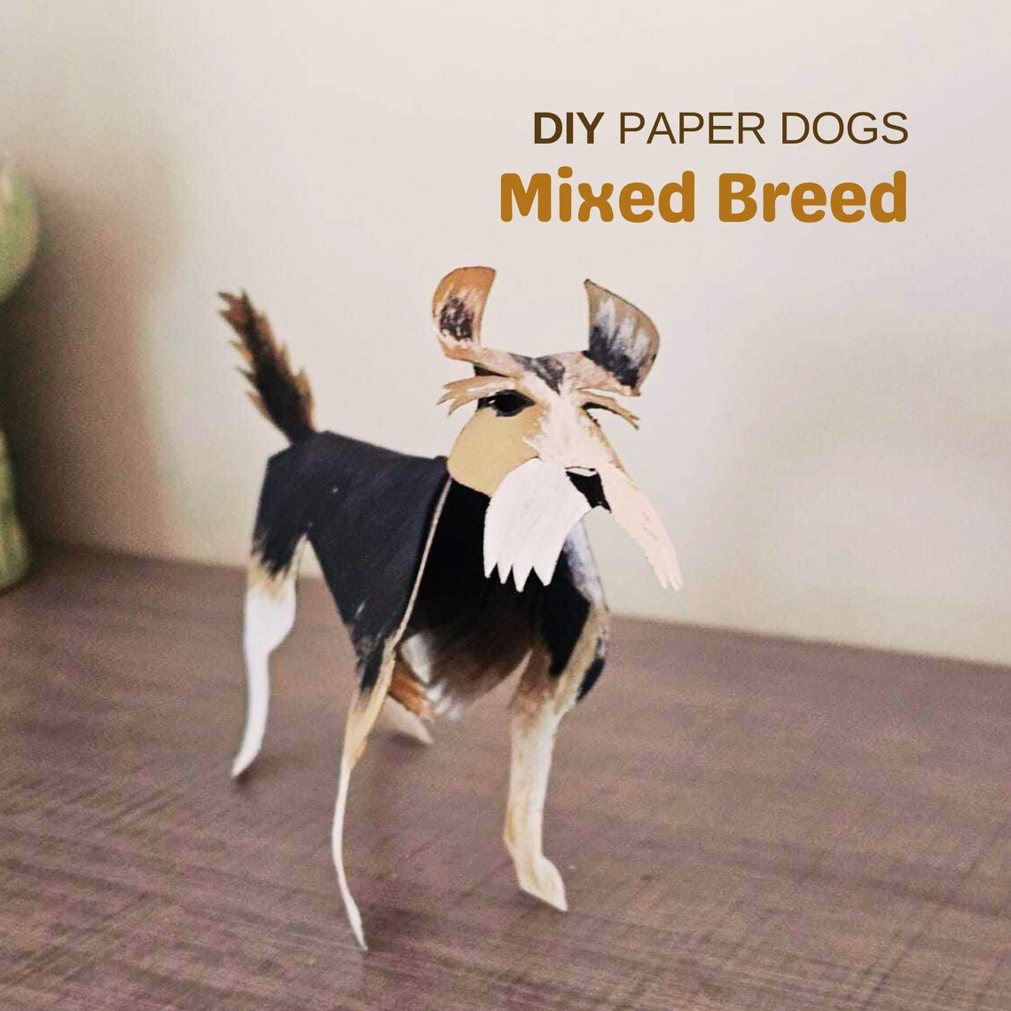 DIY Paper Craft Dog, Digital Download Foldable Dog Template - Etsy Canada