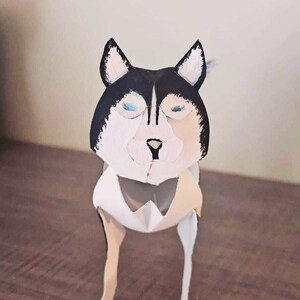 Siberian Husky Paper Craft Dog, Digital Download Foldable Dog Template ...
