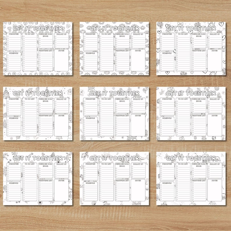 Printable to Do List Coloring Pages Get It Together Planner Coloring ...