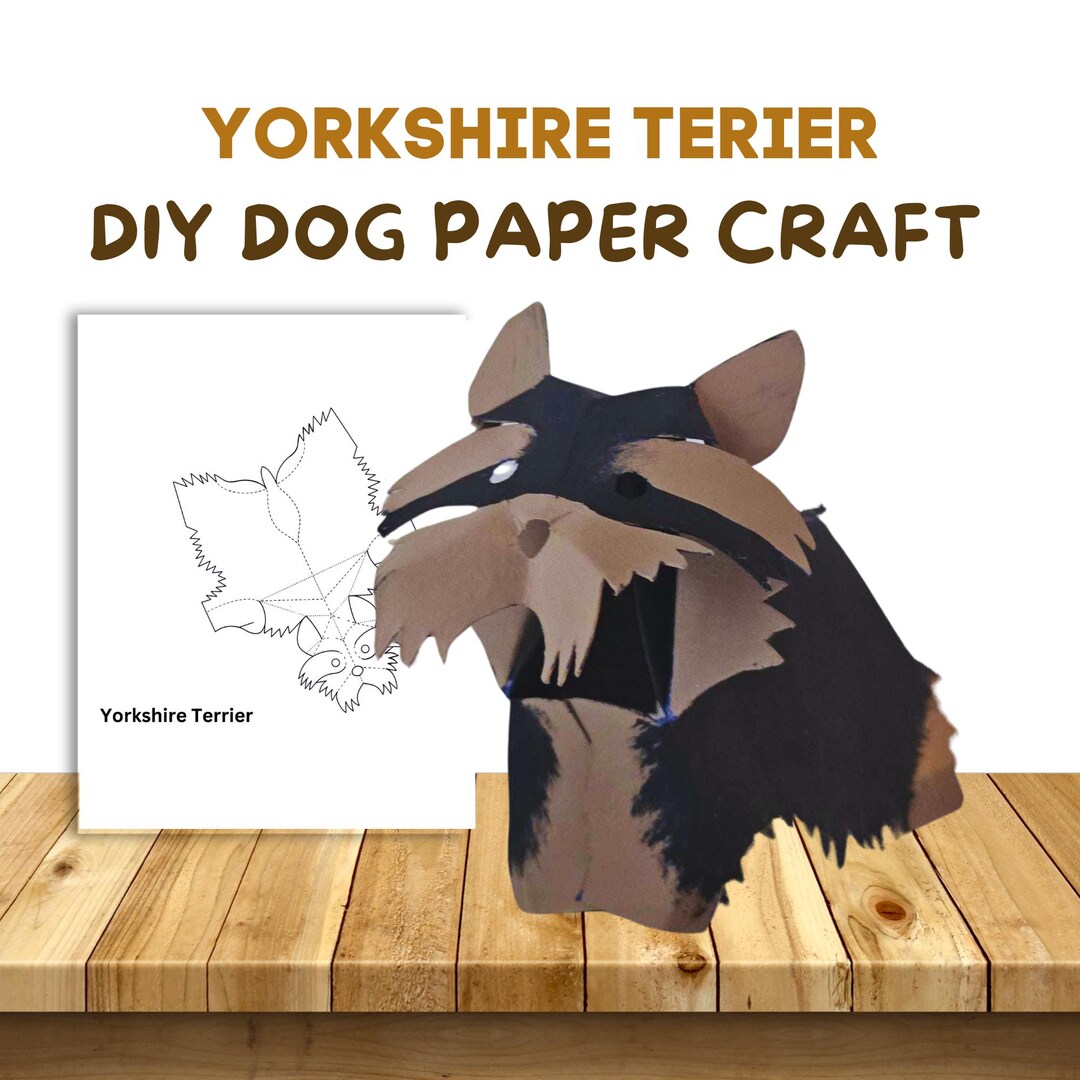 Papercraft Printable Yorkshire Terrier Dog, Digital Download Foldable ...