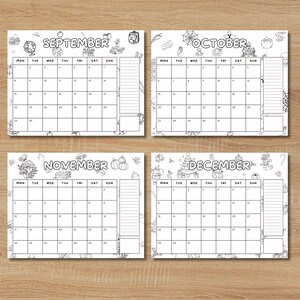 2025 Coloring Calendar 12 Monthly Calendar PDF Coloring Pages ...