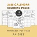 Printable 2025 Calendar Coloring Pages Monthly Calendar PDF 2025 ...