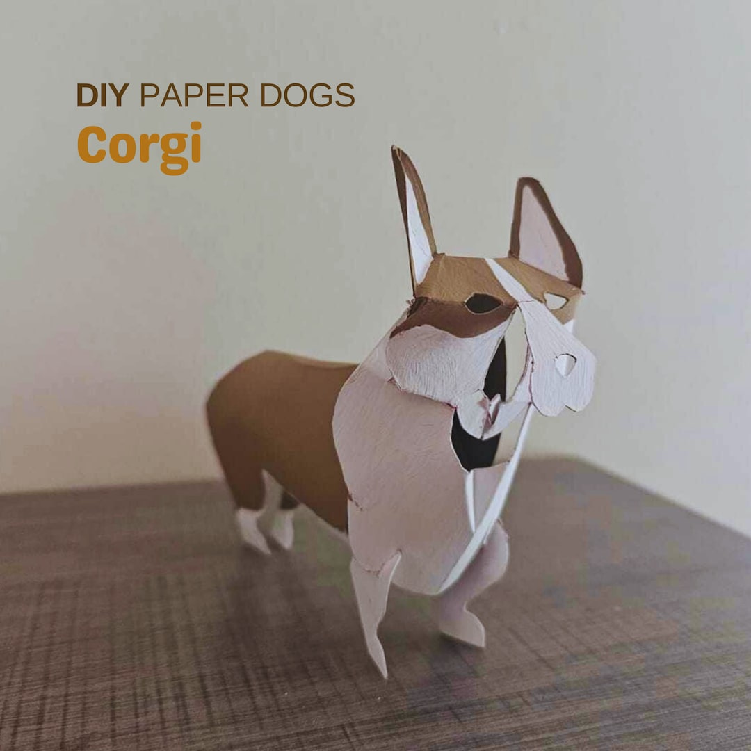 Papercraft Dog Corgi Printable Dog Template Digital Download DIY ...