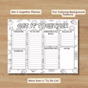 Printable to Do List Coloring Pages Get It Together Planner Coloring ...