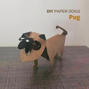 DIY Pug Paper Craft Dog, Digital Download Foldable Dog Template - Etsy
