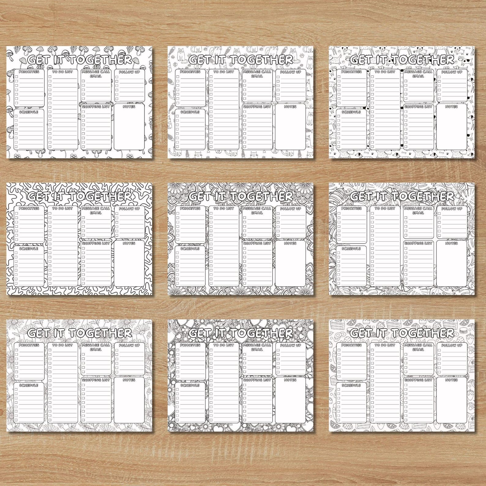 Printable Coloring To-do List Planner, 40 Pattern Pages (PDF File) - Etsy