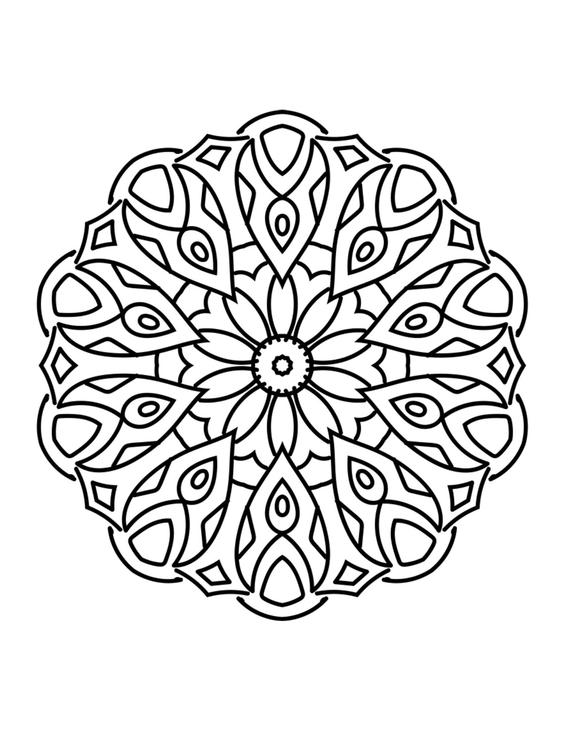 Mandala Printable Coloring Pages - Etsy
