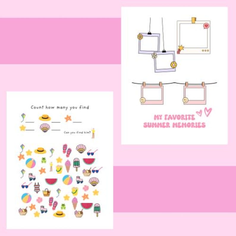 Printable Summer Activity Pages, School Worksheets, Elementary, Fun ...