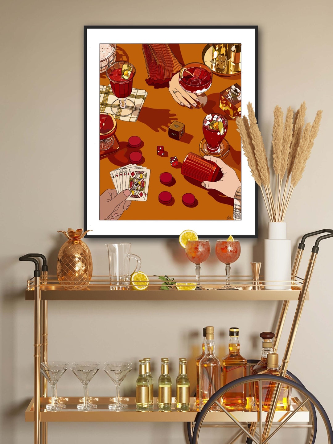 Game Night Poster, Gaming Decor Social Gatherings, Retro Poster, Poker ...