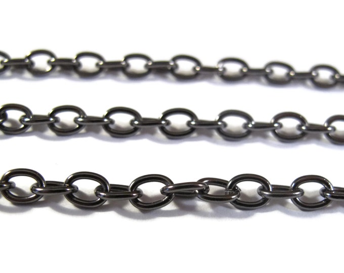 5 Feet of Dark Cable Chain, 4.6mm Gunmetal Cable Chain for Making ...