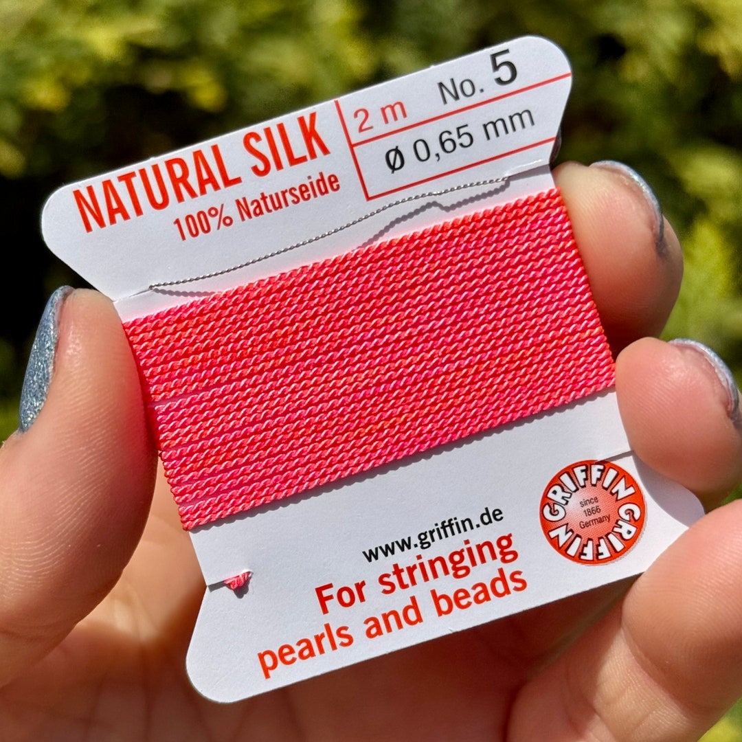 GRIFFIN Silk Cord With "pinky Promise" Bead Snob™ Dye Job™, Salmon Pink ...