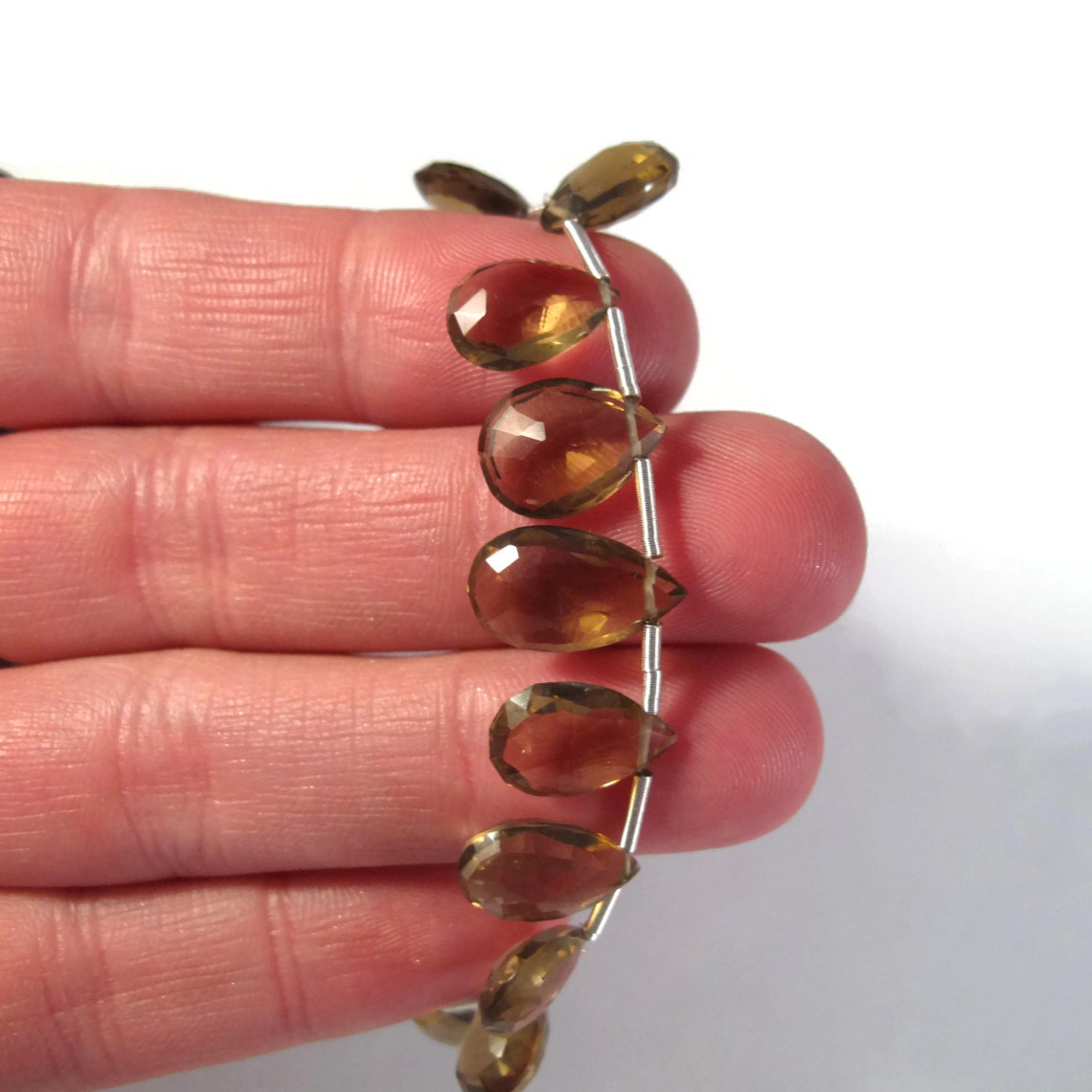 Stunning Beer Quartz Beads 19 Brown Gemstones Top Drilled - Etsy