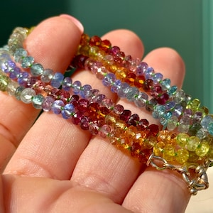 Rainbow Multi Gemstone Necklace With 14k Sailor Clasp, 19 Layering ...