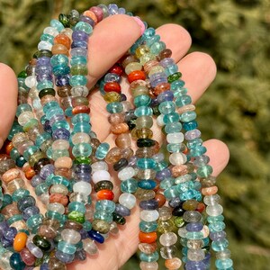 Multi Gemstone Bead Strand, 5mm - 6mm, Gemstone Rondelles for Silk ...