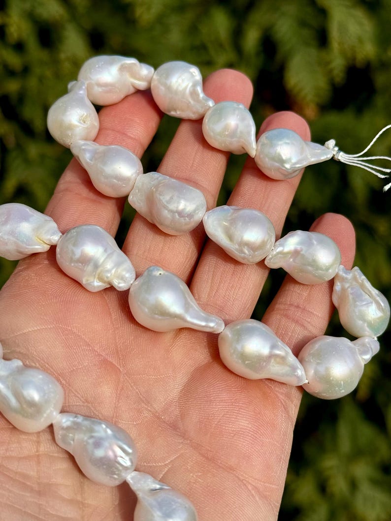 Baroque Pearl Bead, ONE (1) Pearl Bead, White Baroque Pearl, White ...