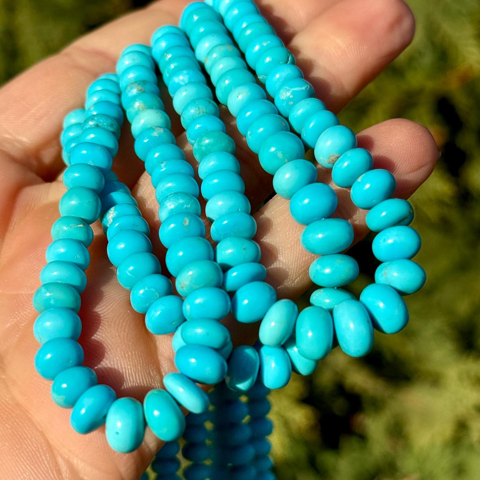 Turquoise Smooth Rondelles, 5mm to 7mm Graduated Beads, Sleeping Beauty ...