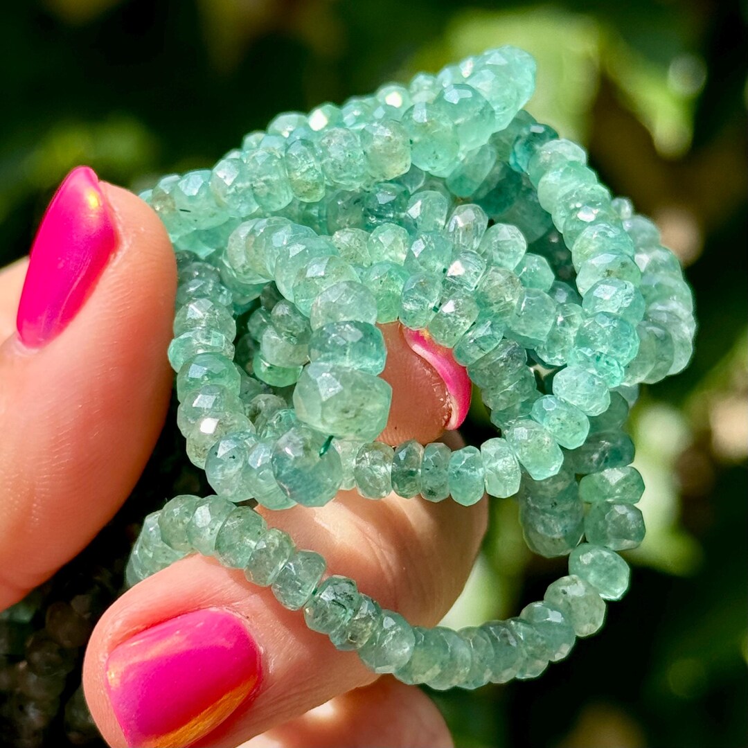 Emerald Rondelle Beads, 3mm to 5mm, Graduated Gemstone Beads, Emerald ...