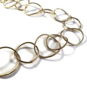 Large Gold Brass Chain, You Pick the Size Big Circle Link Chain, by the ...