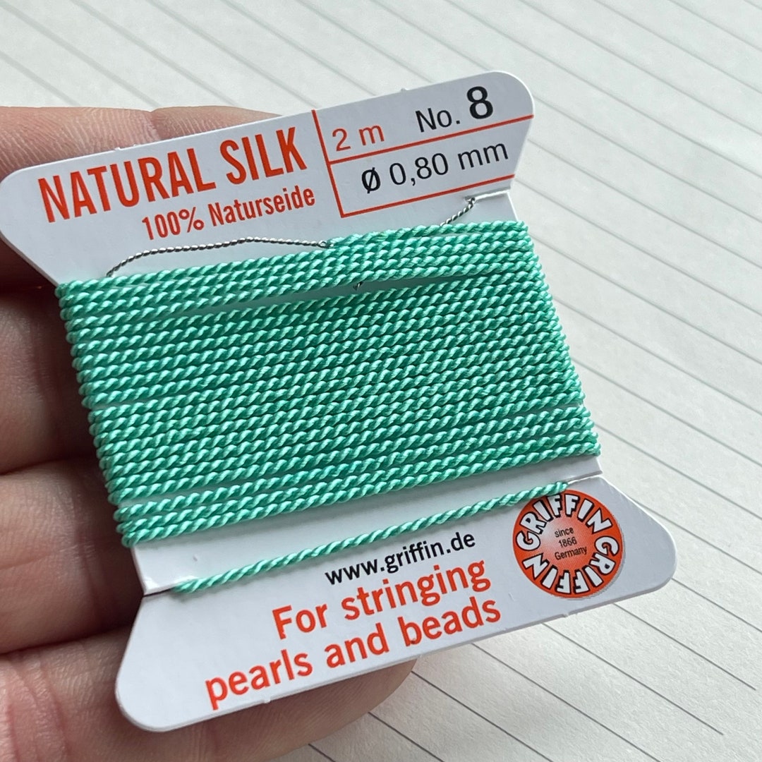 Seafoam Green Griffin Silk Cord, Pastel Teal Silk Cord With Built-in ...