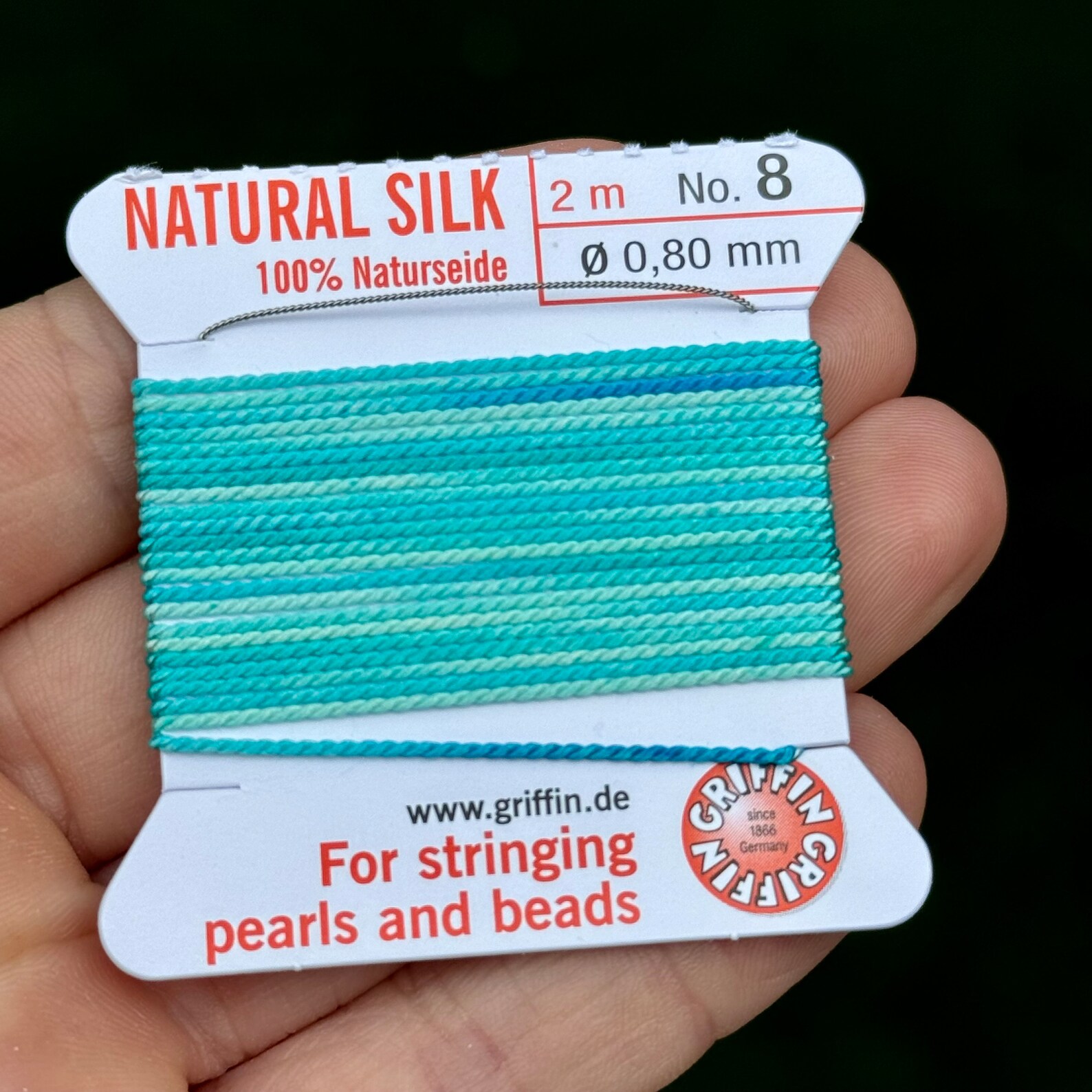 GRIFFIN Silk Cord Turquoise, "here to Make Waves" Bead Snob™ Dye Job ...