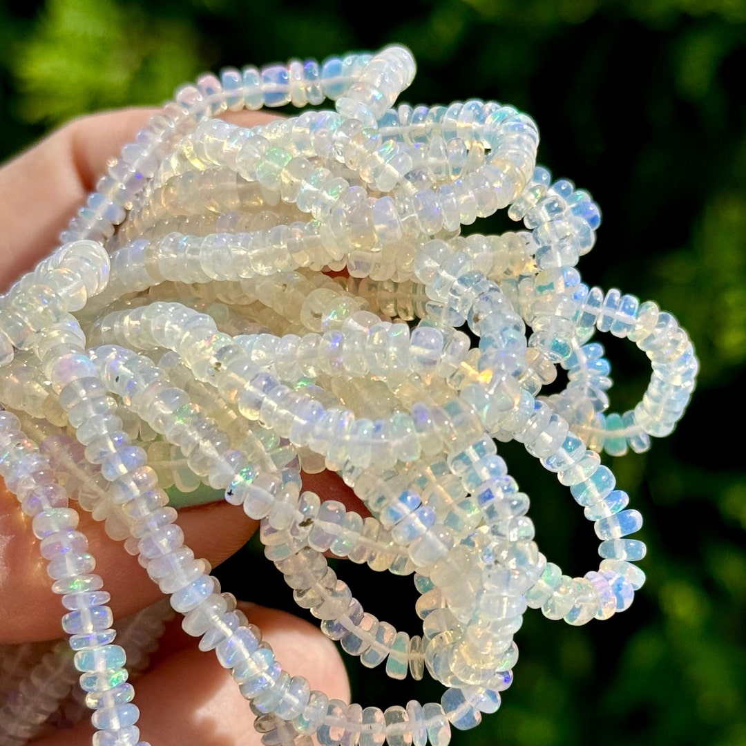 SCRATCH AND DENT Ethiopian Opal Beads, 4mm Opal Beads, Gems for Beaded Necklaces, 4mm Gemstone ...