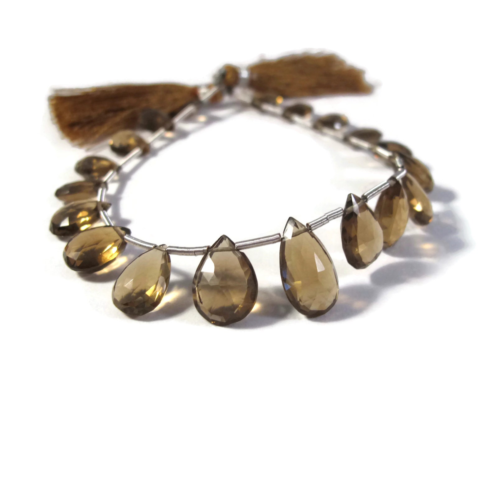 Stunning Beer Quartz Beads 19 Brown Gemstones Top Drilled - Etsy