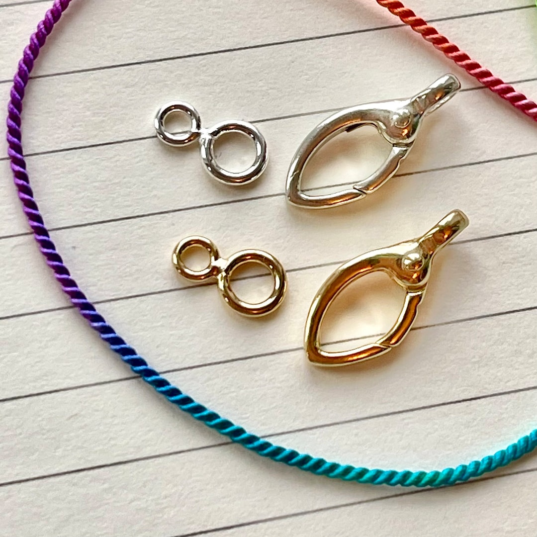 Push Clasp, Vermeil Charm Holder Clasp, Sterling Silver Necklace ...