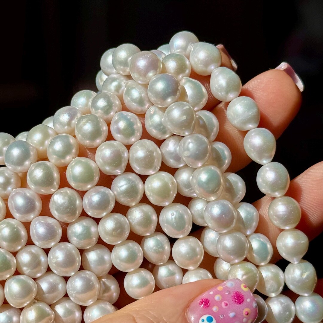 White Freshwater Pearls, Cultured Freshwater Pearl Beads, 6mm Pearl ...