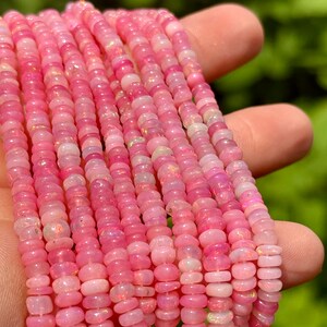 SCRATCH AND DENT, Pink and Cream Ethiopian Opal Rondelles, 3mm - 5mm ...
