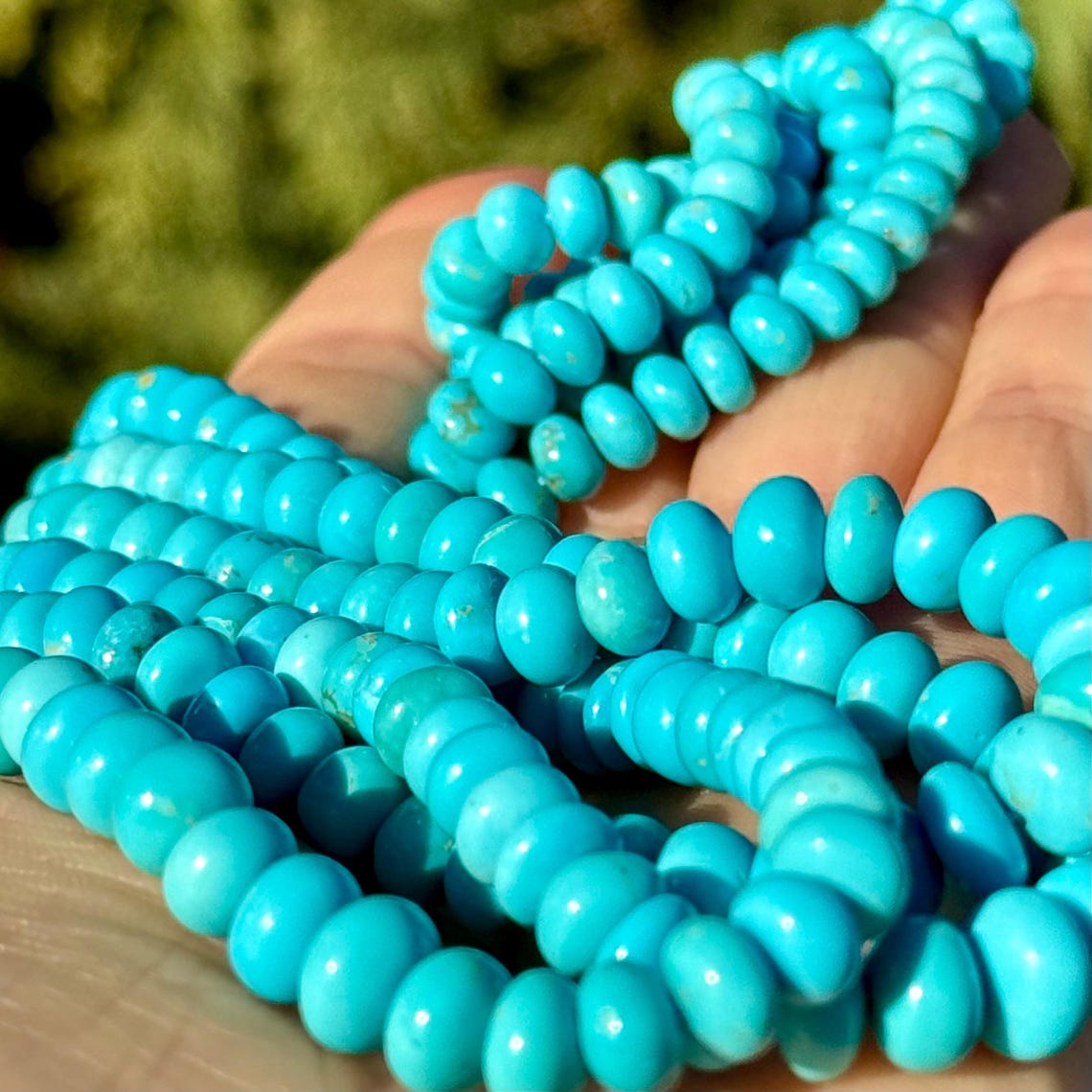 Turquoise Smooth Rondelles, 5mm to 7mm Graduated Beads, Sleeping Beauty ...