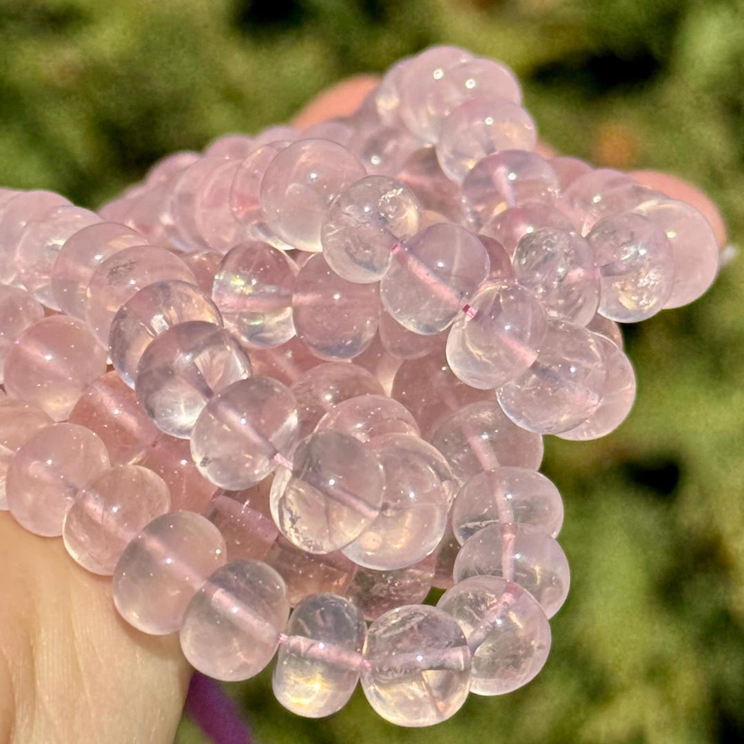 Rose Quartz Rondelles, 7mm - 8mm, 18" Strand, Pink Gemstone Beads, 8mm ...