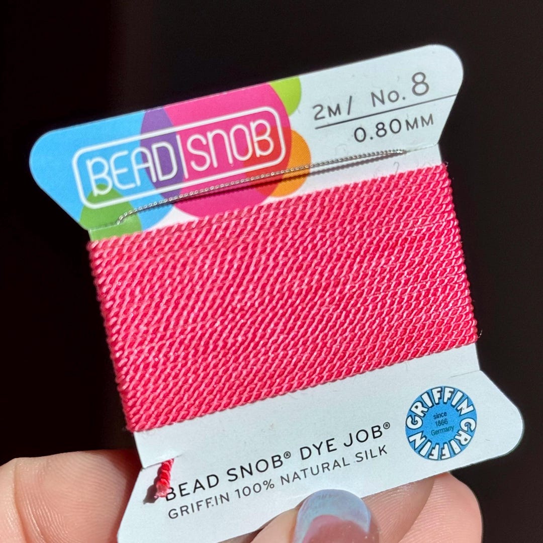 GRIFFIN Silk Cord With "pinky Promise" Bead Snob™ Dye Job™, Salmon Pink ...