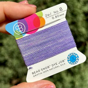 Purple GRIFFIN Silk Cord, "blurple People Eater" Bead Snob™ Dye Job ...