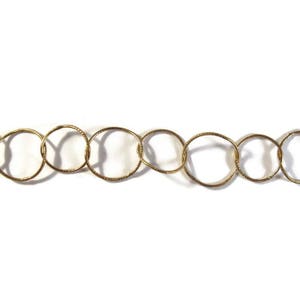 Large Gold Brass Chain, You Pick the Size Big Circle Link Chain, by the ...