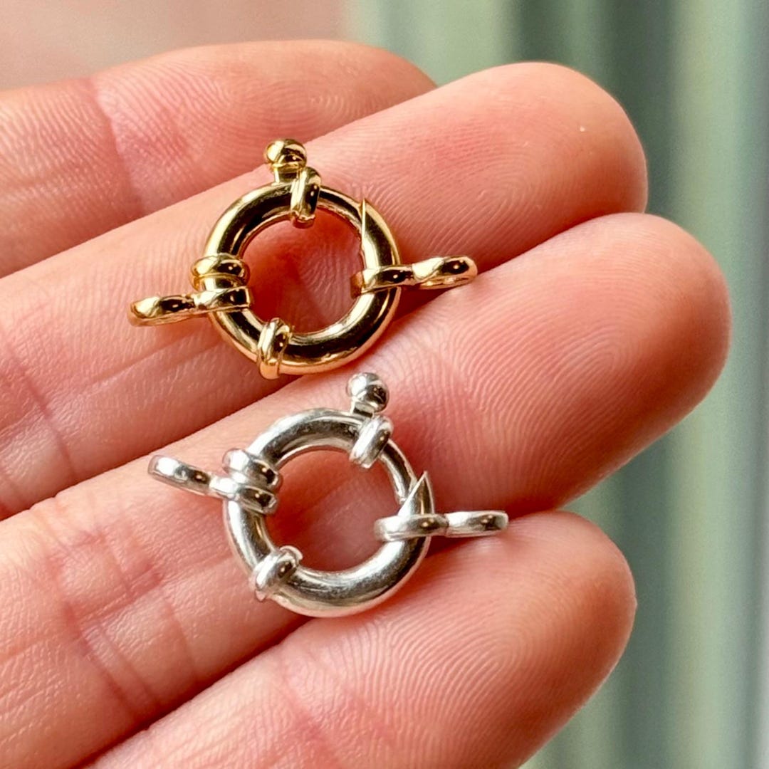 Mariner Clasp, 12mm Spring Clasp, Vermeil Mariner, Silver Sailor Clasp ...