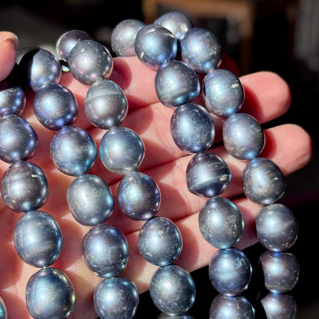Large Peacock Pearls, 11mm to 12mm, Black Rice Pearl, Black Pearl Beads ...