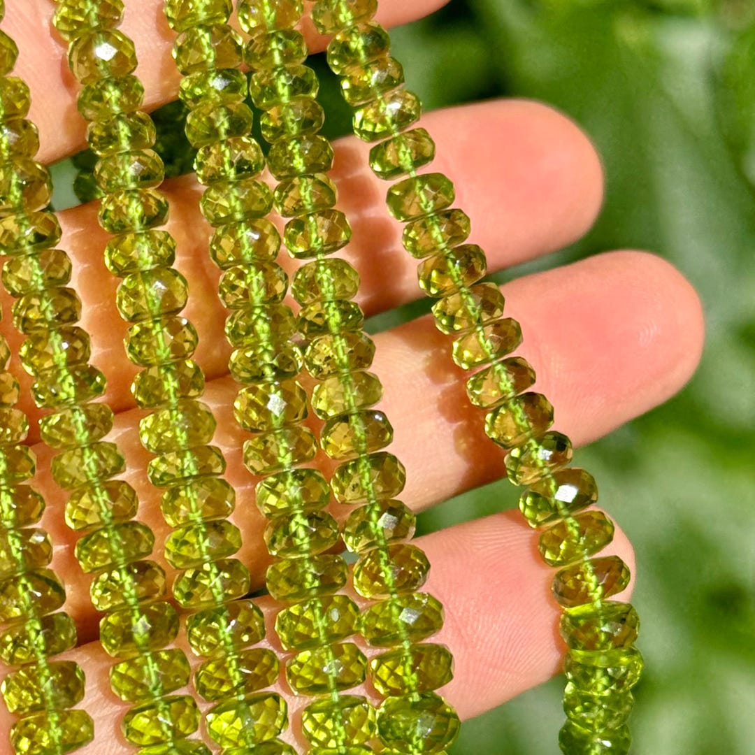 AAA Peridot Beads, 4mm - 6mm, Peridot Rondelles, R-168 - Etsy