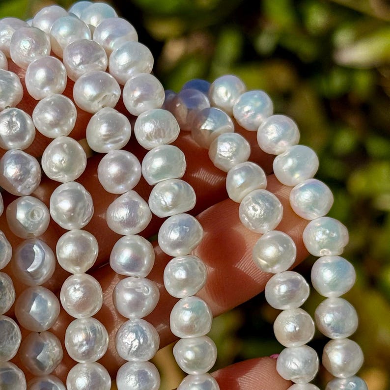 6mm Pearl Beads, 6mm Pearls, 6mm Freshwater Pearls, White Pearl Beads ...