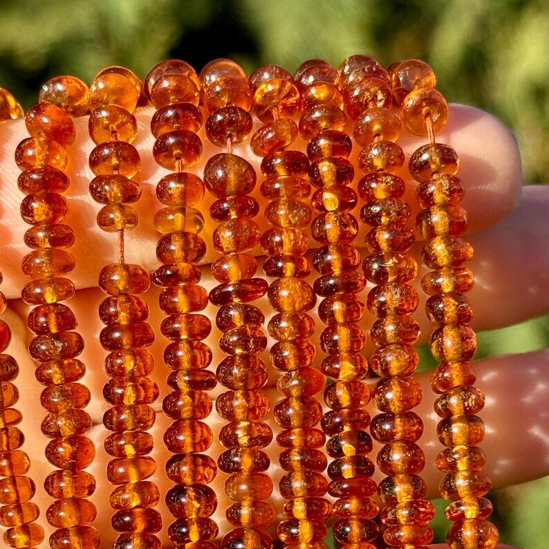 Hessonite Garnet Rondelles, 4.5mm to 5mm, Orange Garnet Beads, R-248 ...