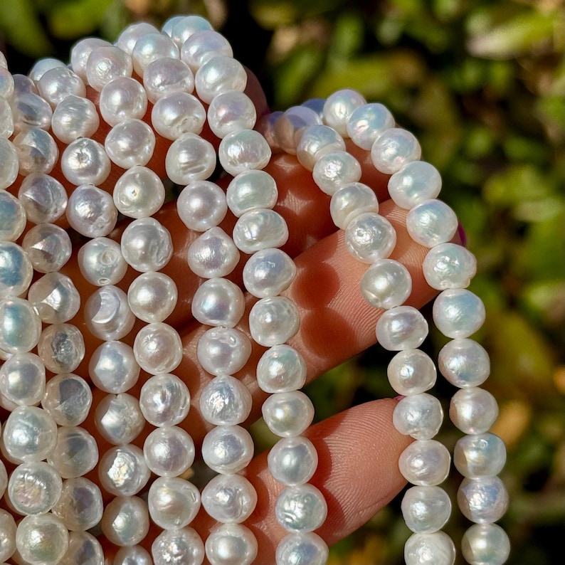 6mm Pearl Beads, 6mm Pearls, 6mm Freshwater Pearls, White Pearl Beads ...