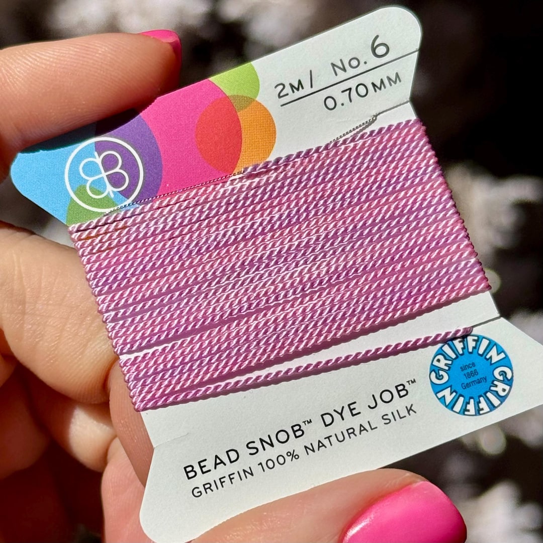 GRIFFIN Silk Cord, 'pink Amethyst' Bead Snob™ Dye Job™, Griffin Silk ...