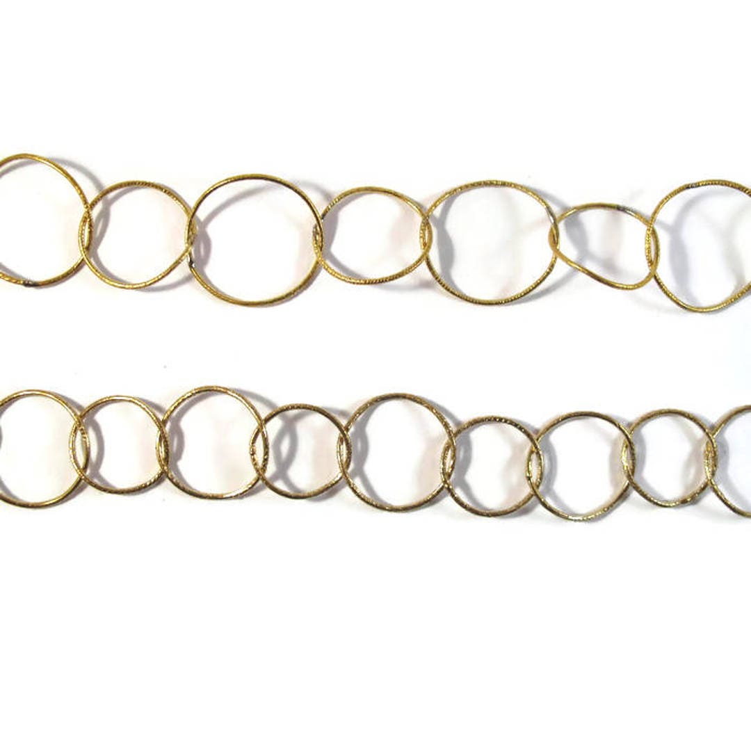 Large Gold Brass Chain, You Pick the Size Big Circle Link Chain, by the ...