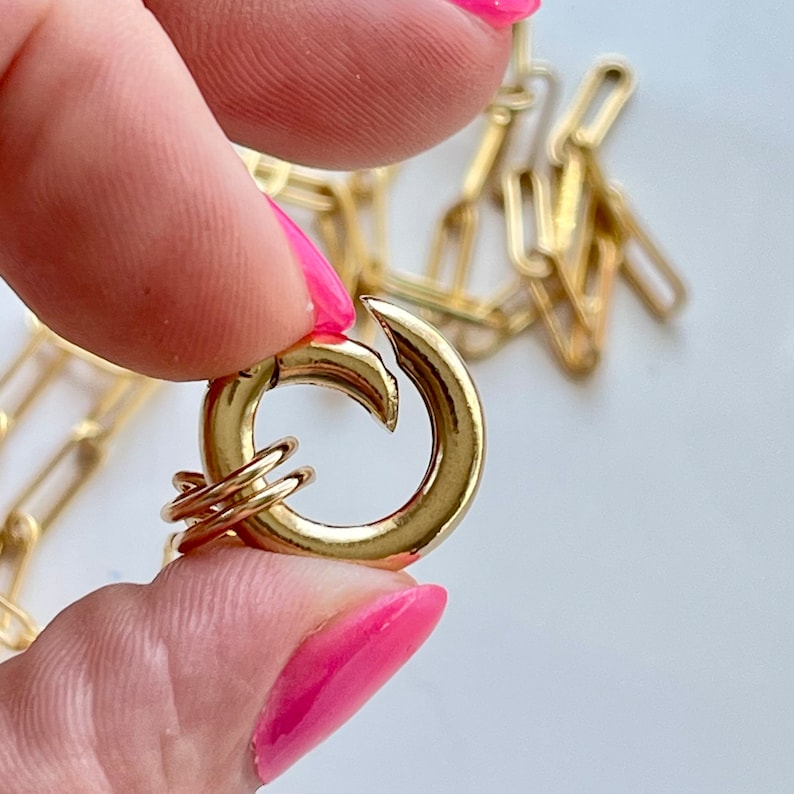Round Push Clasp, 15mm Clasp, Sterling Silver or 14k Gold Vermeil ...
